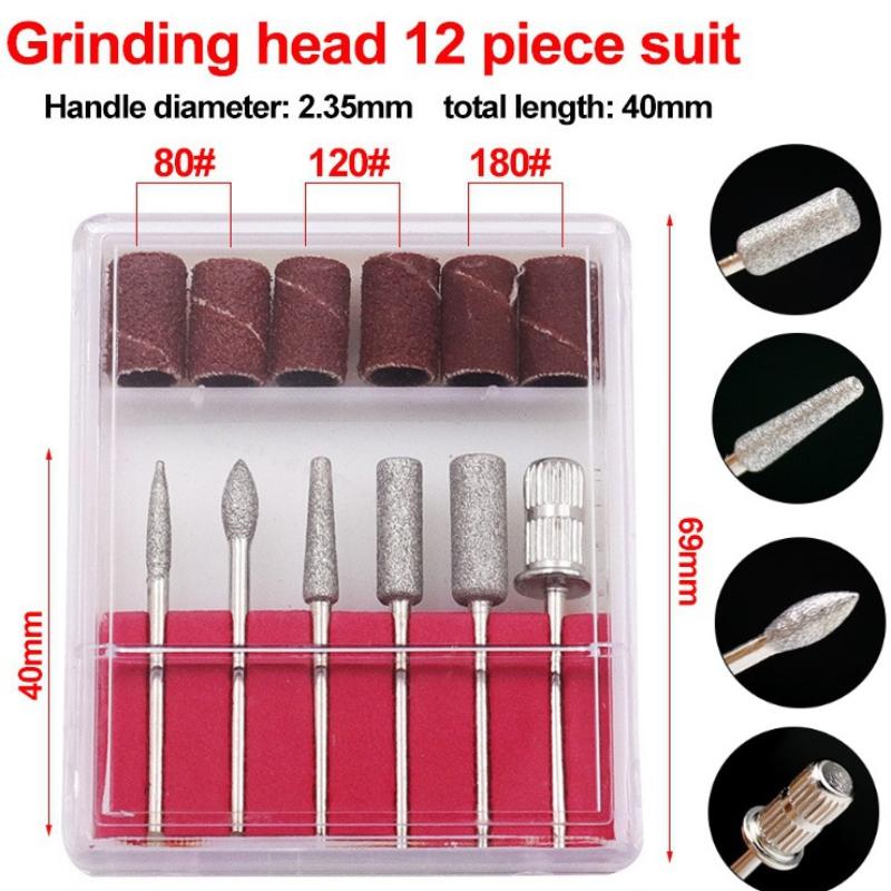 Cheap 12pcs Boxed Nail Sandpaper Ring Grinding Head Nail Grinding ...
