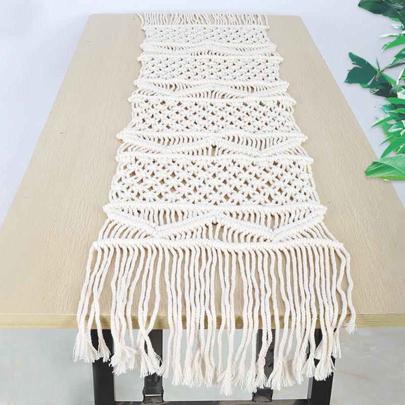 Buy Cotton Hand-woven Table Runner 200*32cm Table Runner With Tassels ...