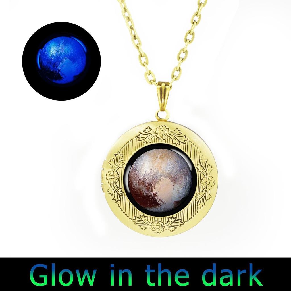 Buy Glow In The Dark Moon Locket Moon Locket Jewelry Full Moon Galaxy ...