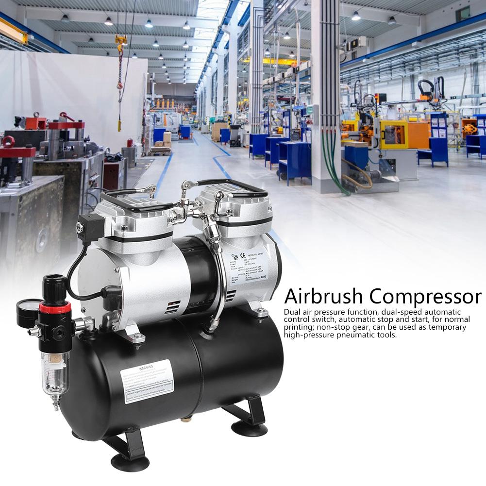 Buy Air Compressor Pump Airbrush Dual Cylinder Spray Kit for PaintingEU ...