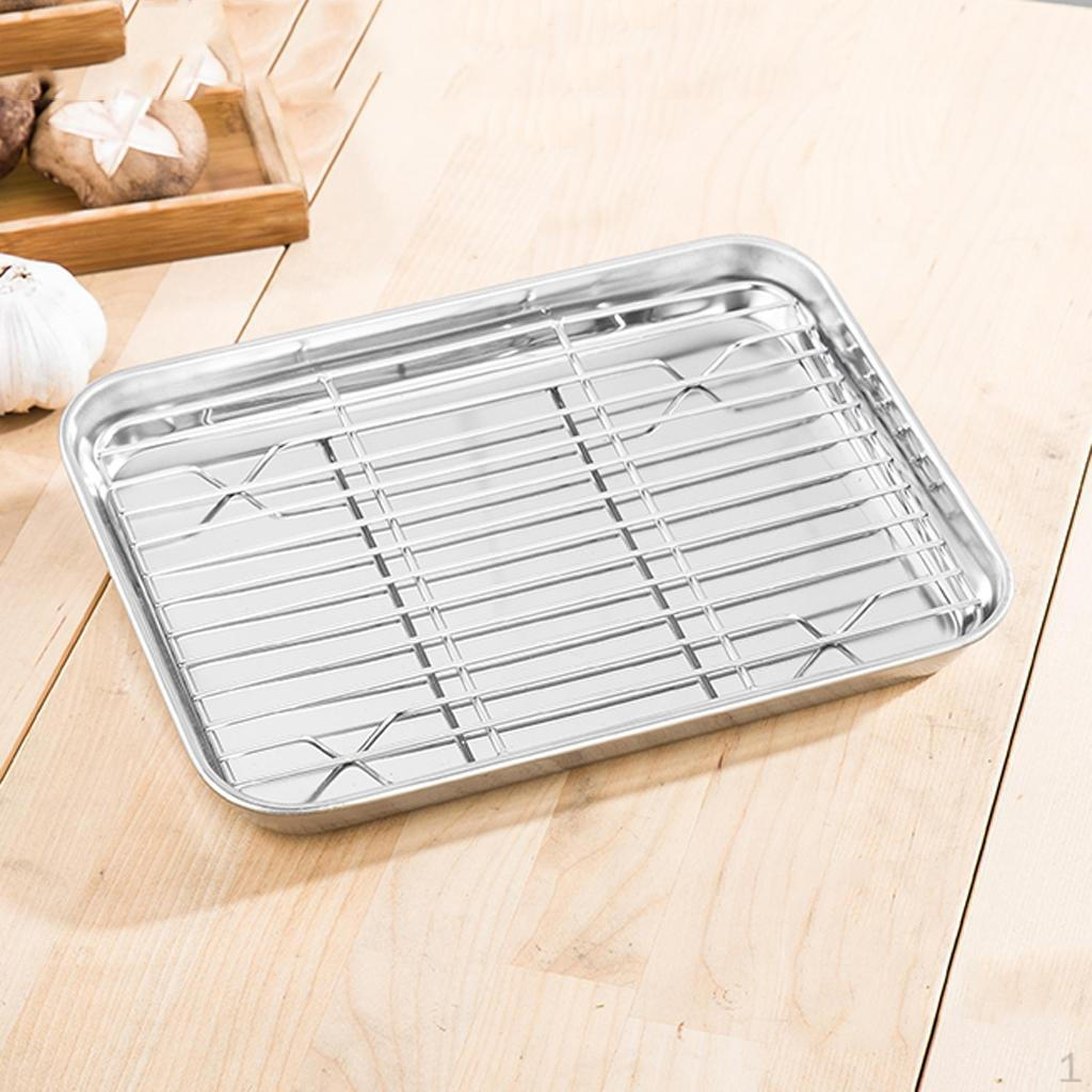 Buy Stainless Steel Baking Tray & Removable Cooling Rack 9.0 x 6.7 x 0. ...
