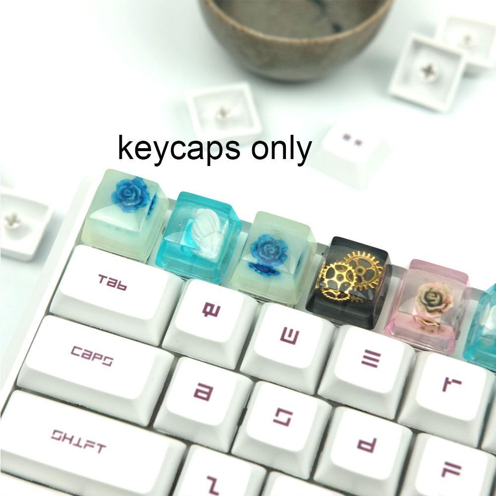 Handmade Resin Keycaps Universal Mechanical Rose Shell External Cap ...