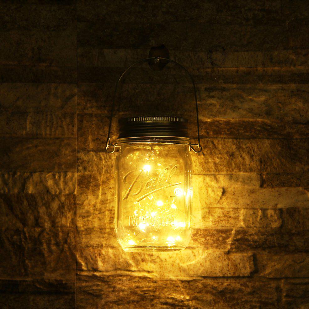 Buy 10 LEDs Mason Jar Lids Solar String Lights Waterproof for Party ...