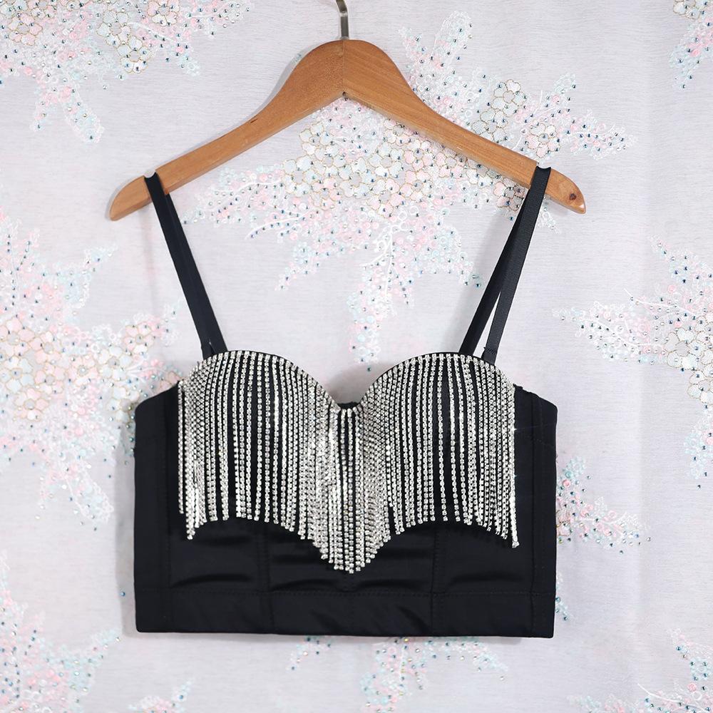 Cheap Crystal Rhinestone Diamond Chain Tassel Bling Bling Corset Bras ...
