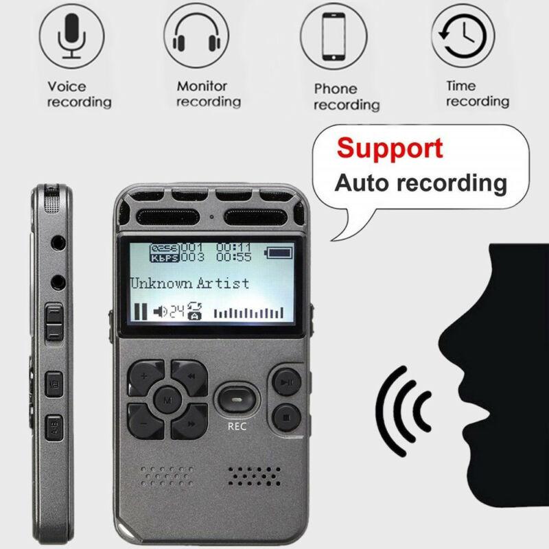 Rechargeable LCD Digital Audio Sound Voice Recorder Dictaphone MP3 ...