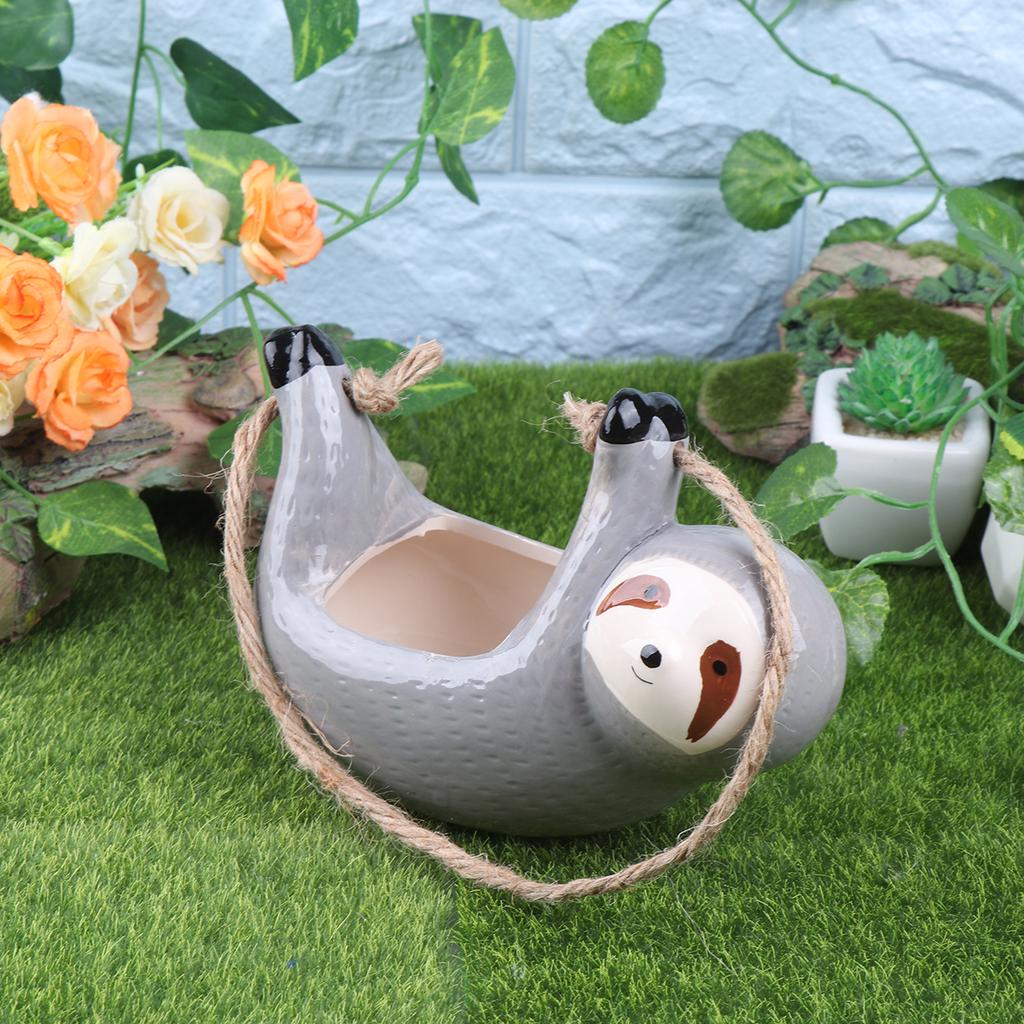 Sloth Shape Flower Pot Hanging Succulent Plant Pot Container Unique ...