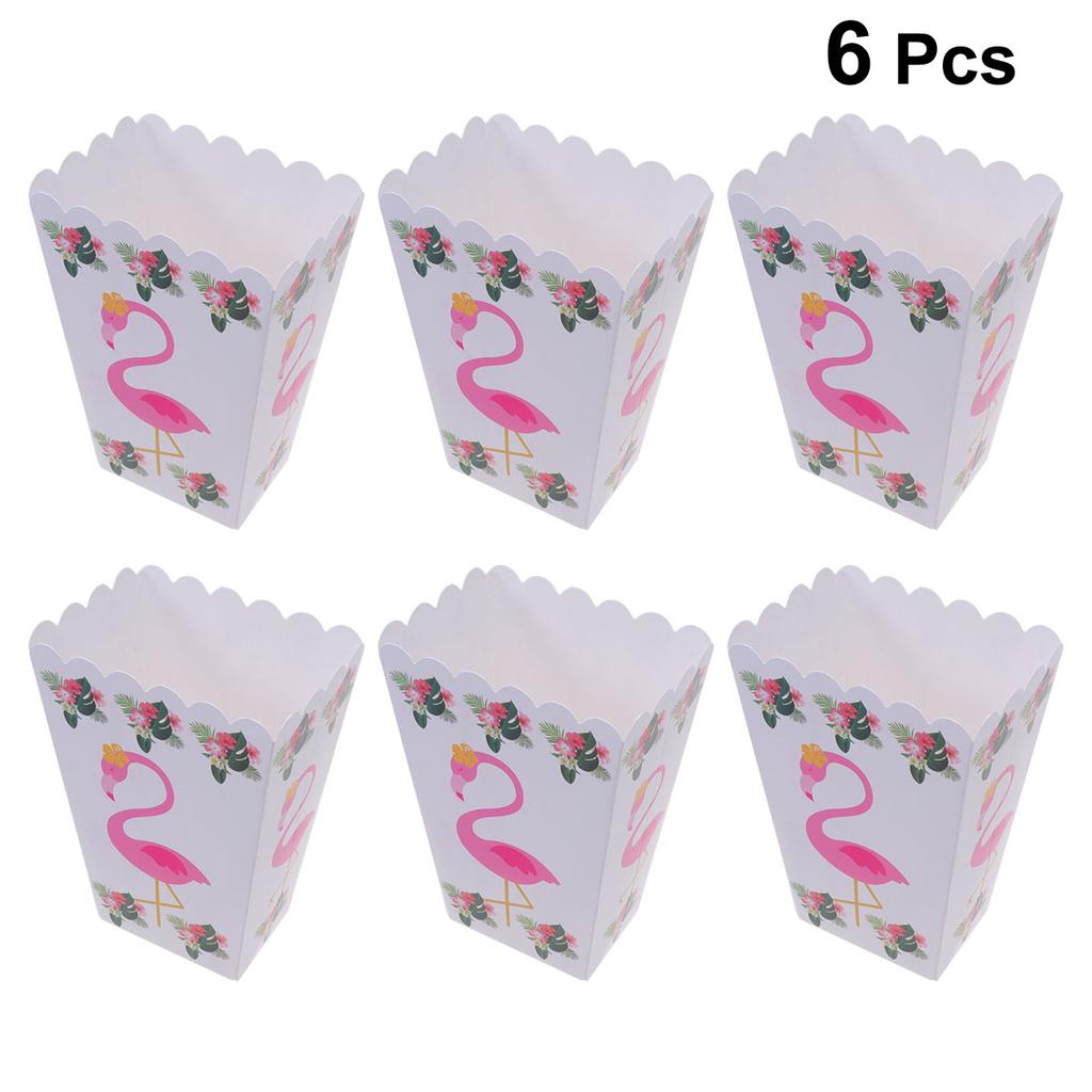 Buy 6pcs Popcorn Box Useful Flamingo Snack Container Popcorn Cartons ...