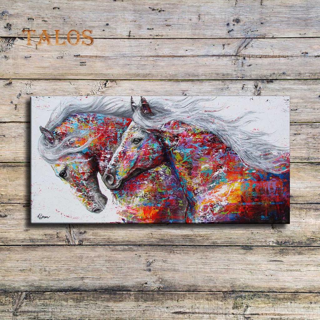 Cheap Modern Colorful Horses Unframed Canvas Print Home Decoration Wall ...