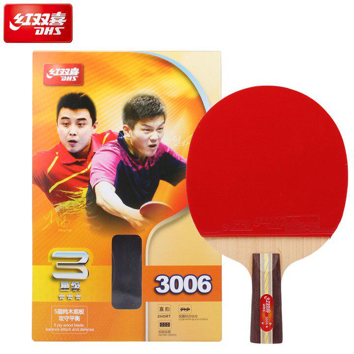Buy DHS 3-Star Table Tennis Racket (3002, 3006) with Rubber (PF4-1 ...