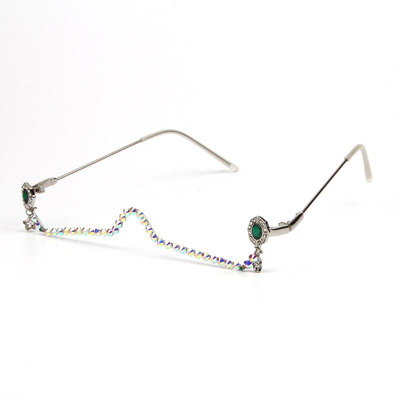 Buy Half Frame Glasses Frame Women Female Diamond Ladies Shades ...