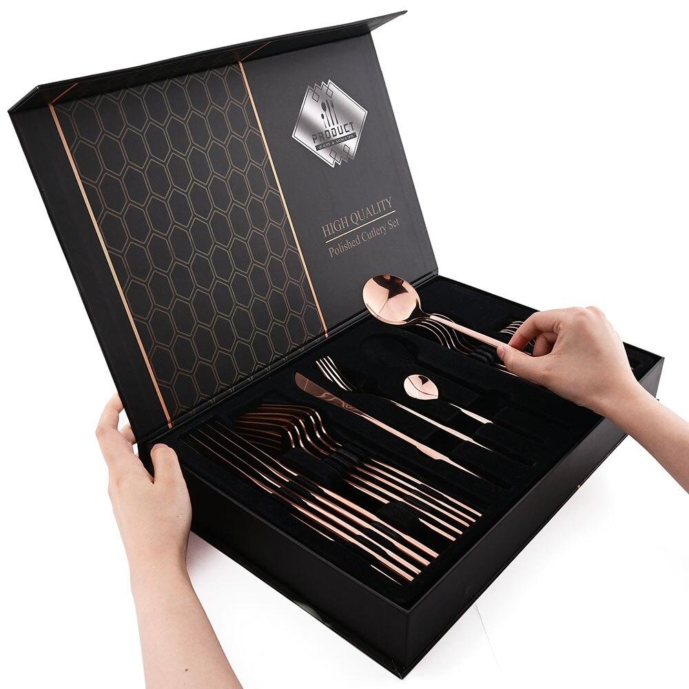 Cheap 24Pcs Dinnerware Set With Gift Box Knife Fork Spoon Dinner ...