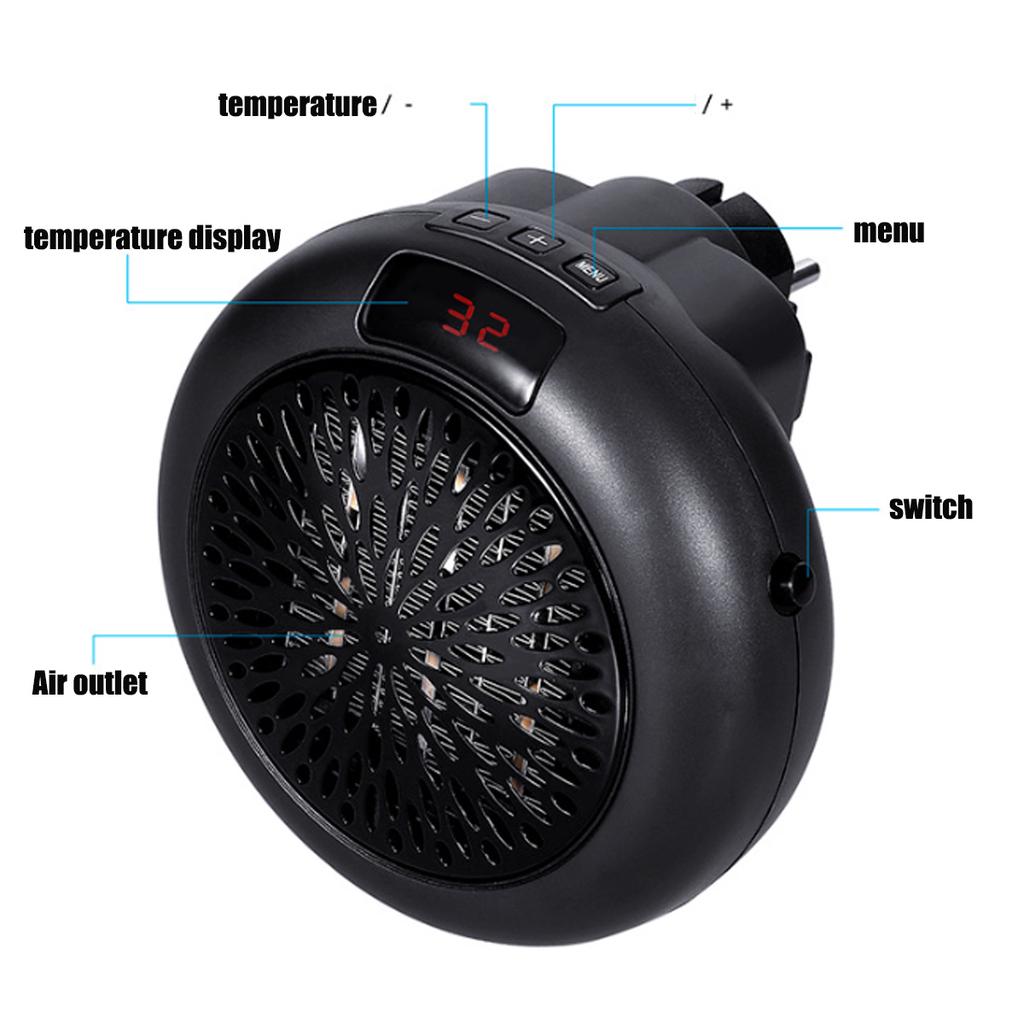 Buy 900W Electric Warm Heater Mini Space Fan Heater Electric Wall ...
