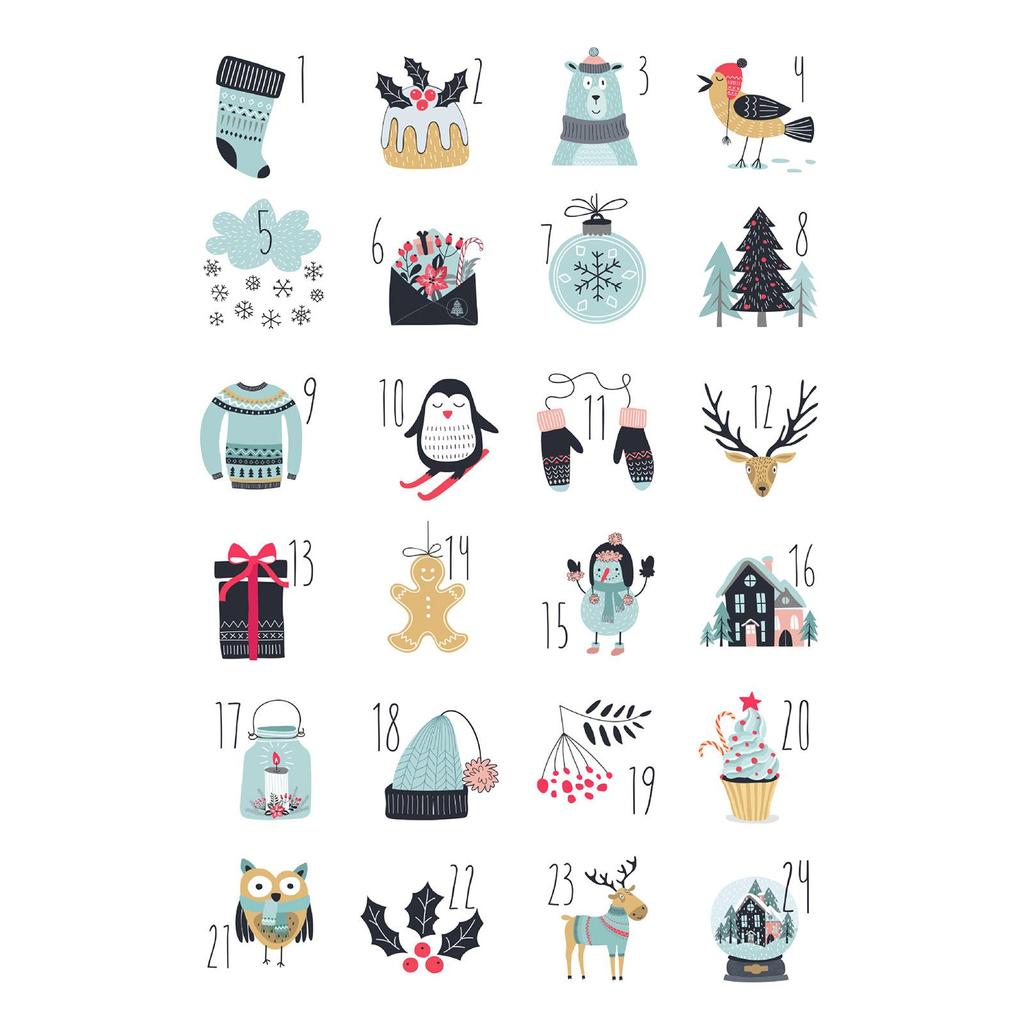 Satın alın Christmas Advent Countdown Calendar Stickers Numbers Label ...