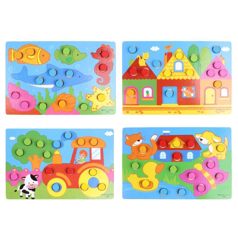 Buy Color Cognition Board Educational Toys Children Wooden Color Match ...