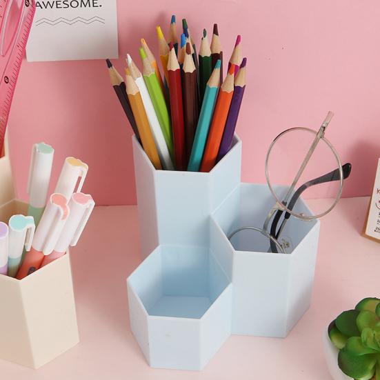 Buy Multifunctional Anti-deformed Pencil Storage Holder Durable 3 Grids ...