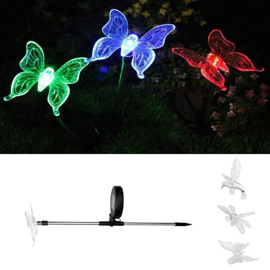 Buy Colorful Butterfly Dragonfly LED Light Solar Energy Waterproof ...