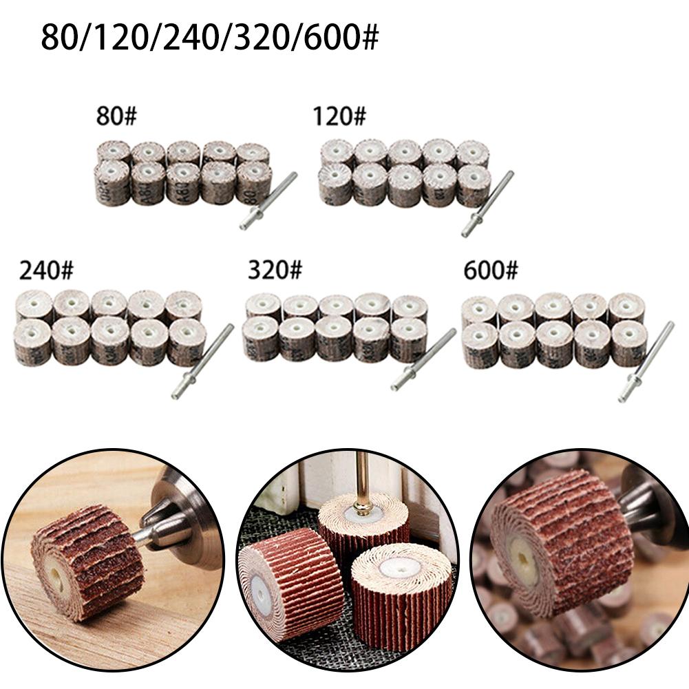 Buy 10PCS 80~600 Grit Flap Wheel Disc Sanding Drill Abrasive Sandpaper ...