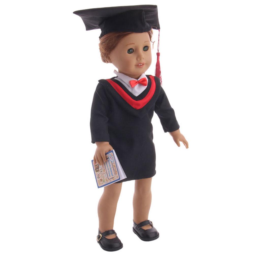 Buy 18 Inch Doll Graduation Cap and Gown Set Kids Pretend Play for ...