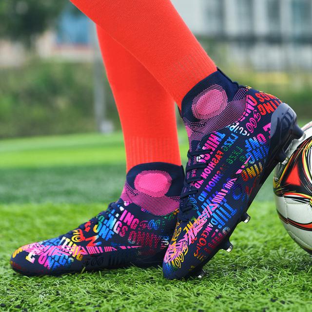 💰Cumpără High Ankle Football Boots Soccer Shoes Men Breathable Outdoor ...