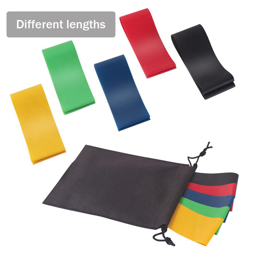 Buy 5 Colors Yoga Resistance Rubber Bands Indoor Outdoor Fitness ...
