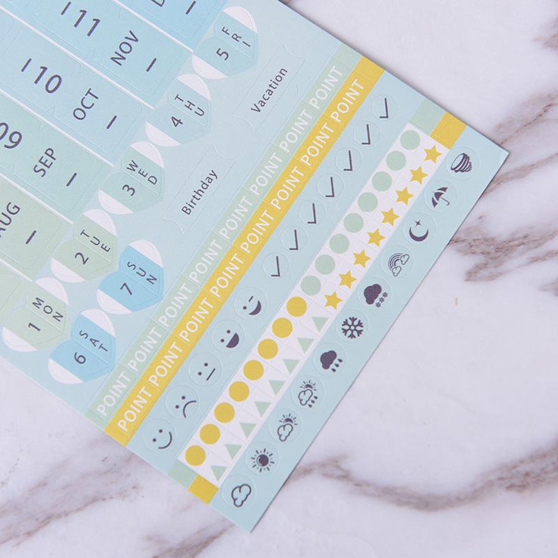 Buy Details About 8Pcs Diary Sticker Month Plan Diy Decorative Sticker ...