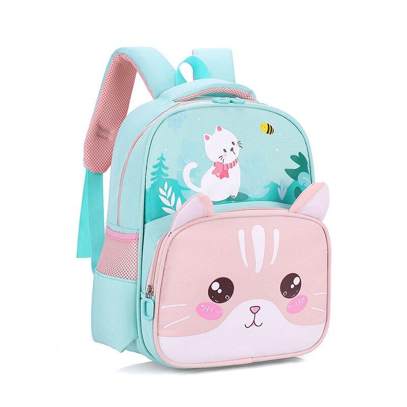Buy Baby Girls Cute Cats Backpacks Kindergarten Kids Schoolbag Toddler ...