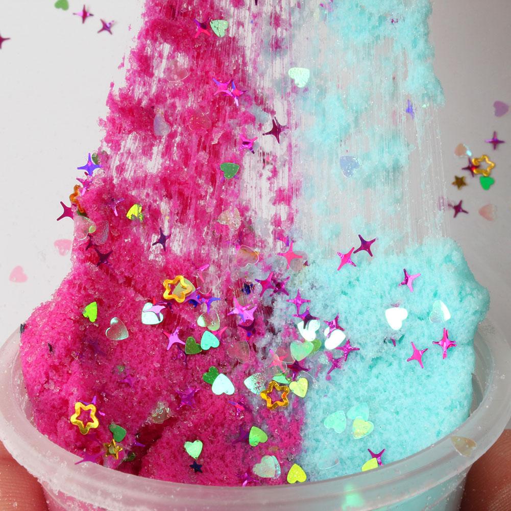 Crystal Dynamic Sequin Fluffy Slime Toy Hand-Pulled Mud DIY Plasticine ...