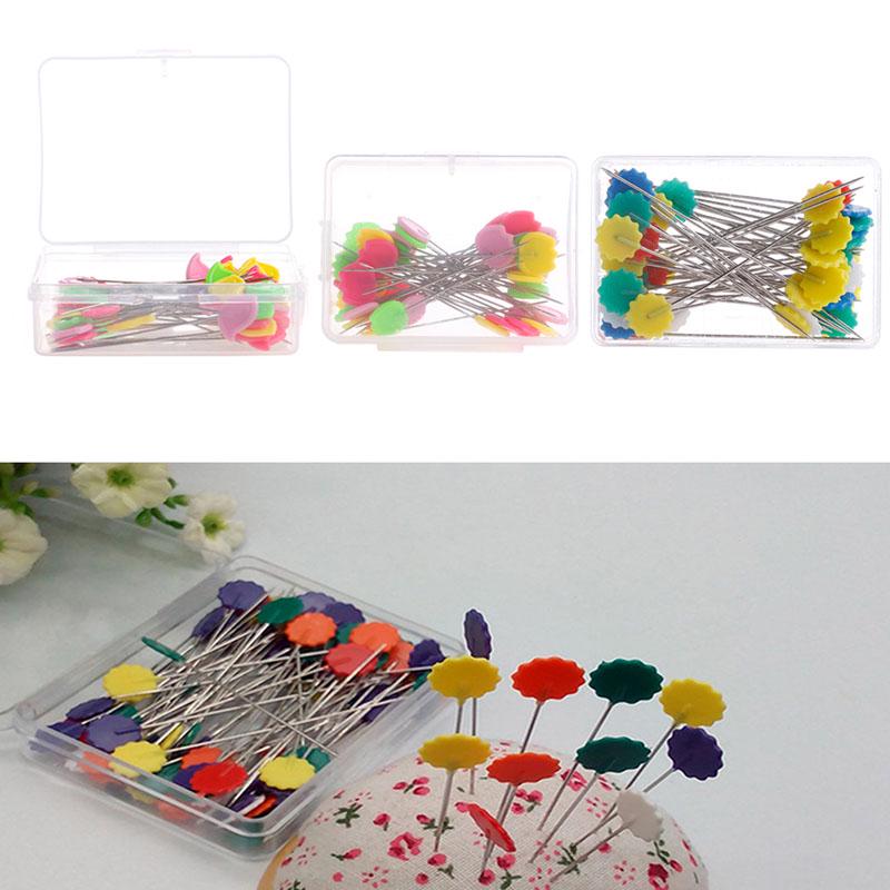 Buy 50X Patchwork Pins Flower Button Head Pins DIY Quilting Tool Sewing ...