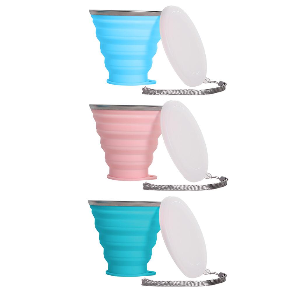 Satın alın 250mL Portable Folding Silicone Cup Outdoor Camping Picnic ...