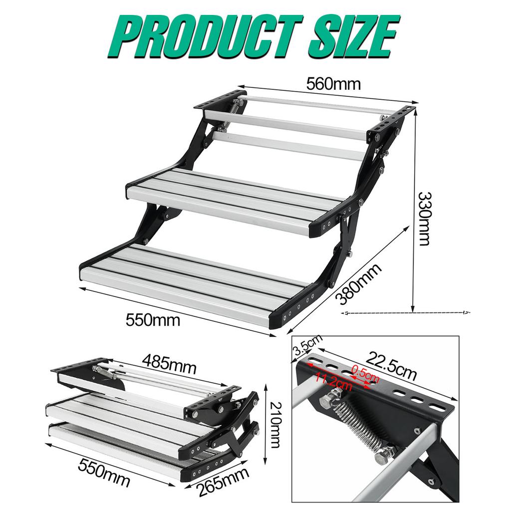 Double / Single Pull Out Step Aluminium Steel Manual Caravan RV Camper ...