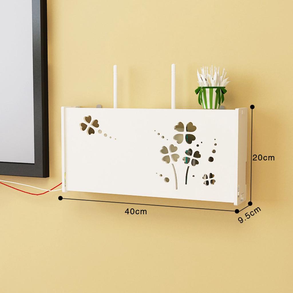 Buy Wi-Fi Router Shelf Wall Mounted Storage Box Hanging Bracket Cable ...