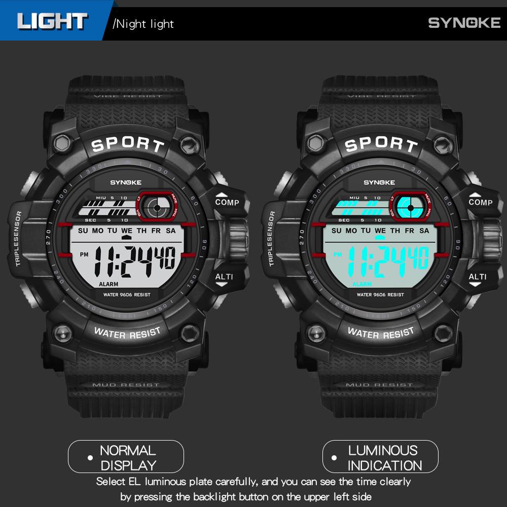Buy SYNOKE Multi-Function 30M Waterproof Watch LED Digital Double ...