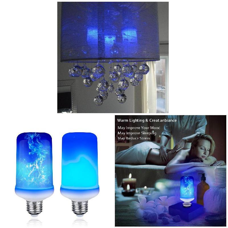 Effect Simulated Lamp Flicking 9W Fire LED Light Blue Flame E27/B22 ...