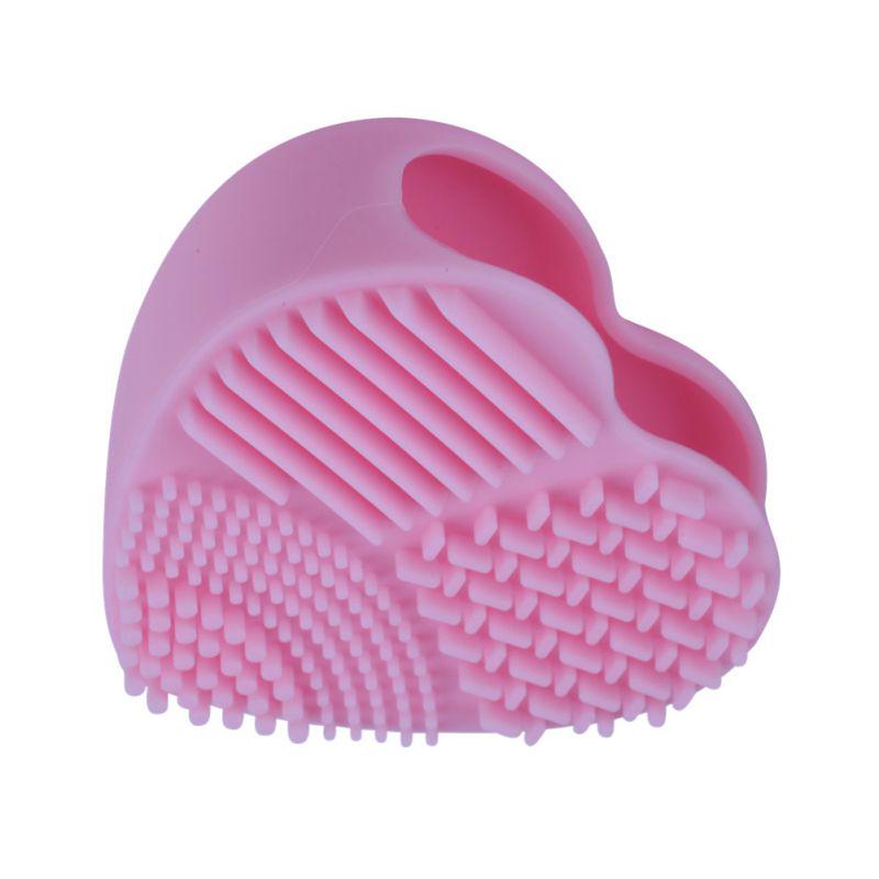 Buy Cute Design Heart Shape Clean Make Up Brushes Wash Brush Silica ...