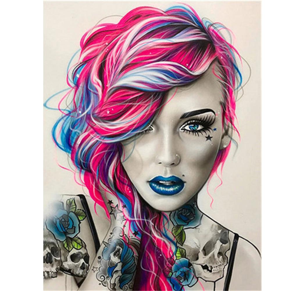 Buy 5D DIY Tattoo Girl Full Square Drill Diamond Painting Mosaic ...