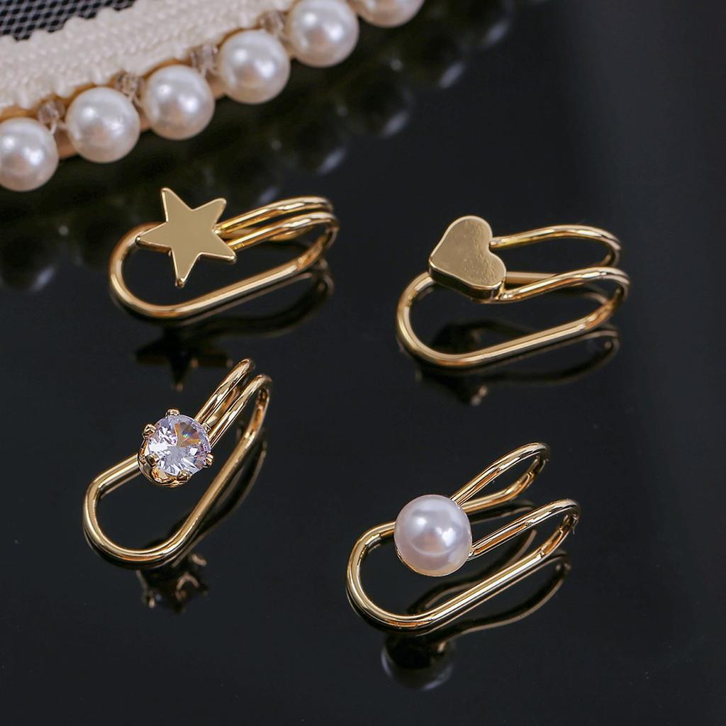 Buy Newborn Genius Heart Shape Ear Cuff Clip-On Earrings Stud Earrings ...