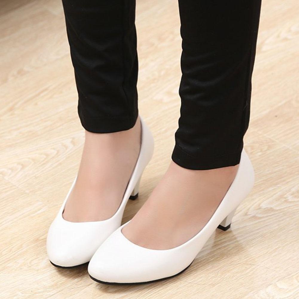 Buy Elegant Low Heel Shallow Mouth Tip Casual Summer Low Heels Shoes at ...