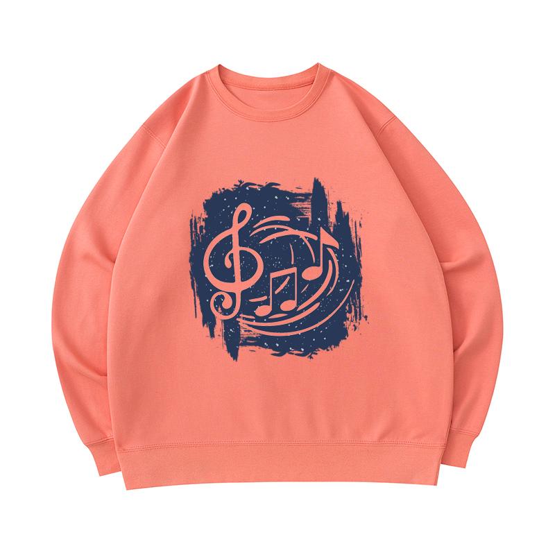 Cheap Men's 300 GSM 100% Cotton Sweatshirt Music Notes Musical Note ...
