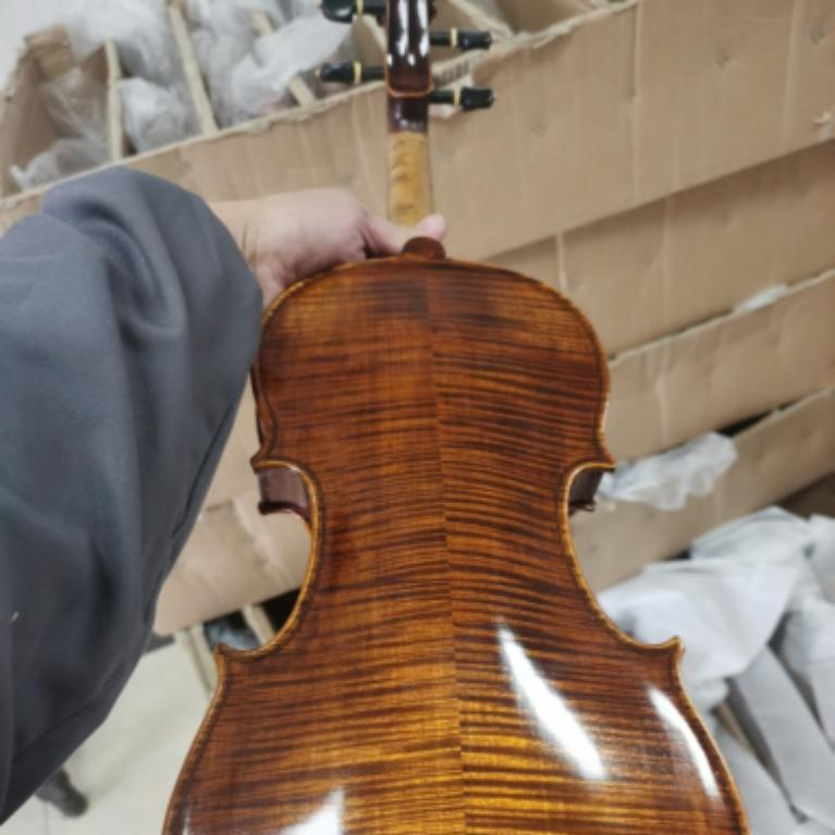 Buy advanced olid wood violin 4/4 Natural Rich flame handmade violin ...