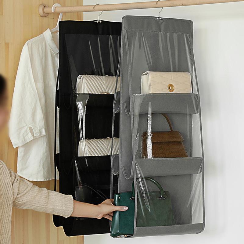 Purse Handbag Tote Bag Storage Organizer 6 Grids Dustproof Closet ...