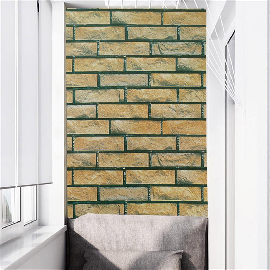 Buy 3D Wall Paper Brick Stone Rustic Effect Self-adhesive Wall Sticker ...