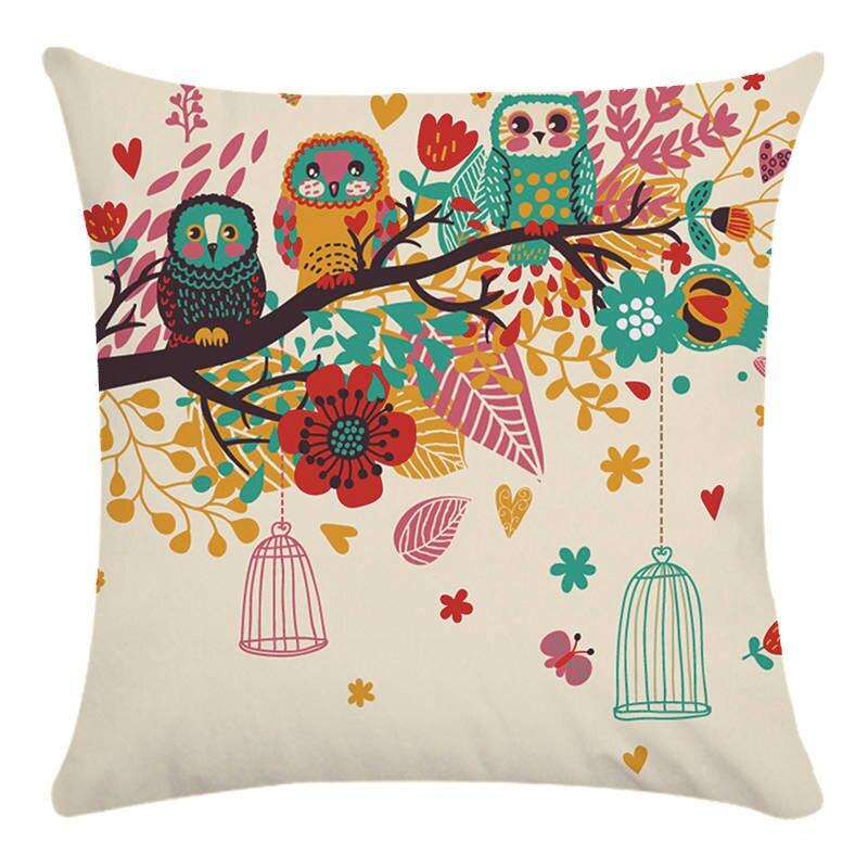 Cheap cartoon owl pillowcase cotton Polyester valentine chair waist ...