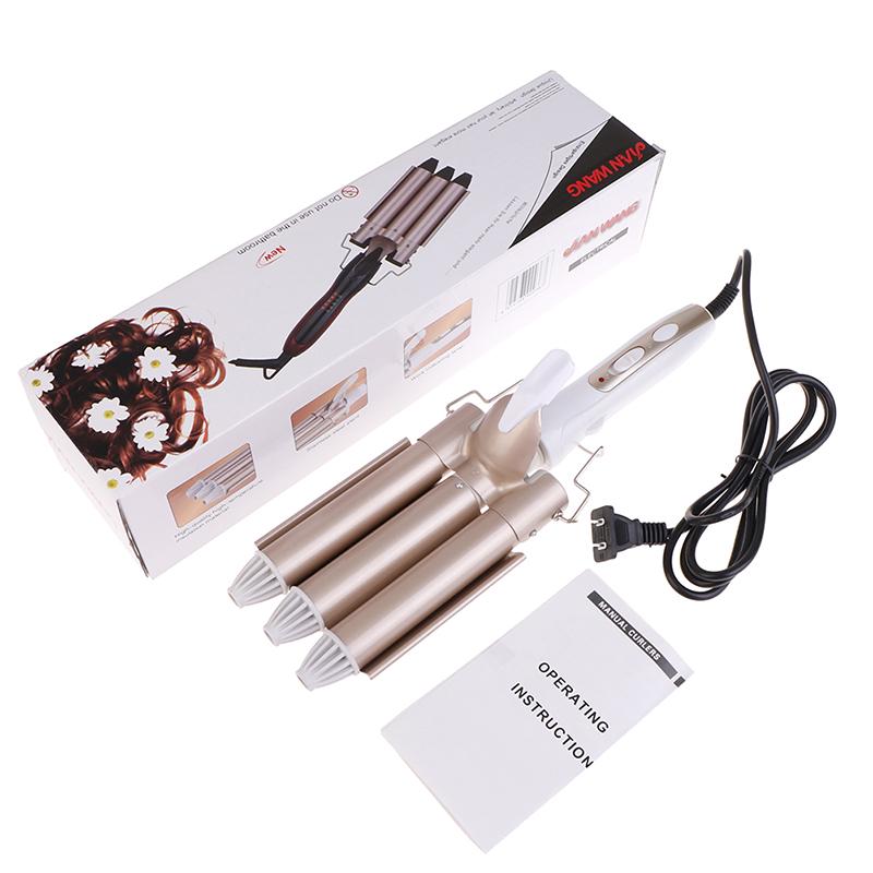 Buy Beauty Triple Barrel Ceramic Curler Iron Deep Wave Curler Tool at ...
