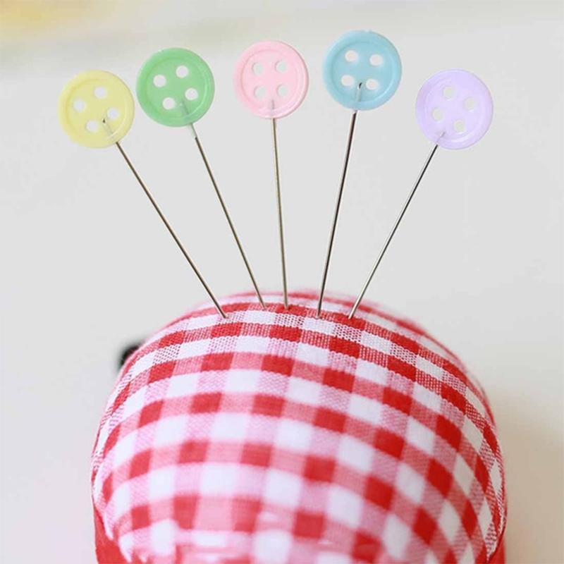 Buy 100PCS Buttons Patchwork Pins Needles Flower Sewing Pins DIY Crafts ...