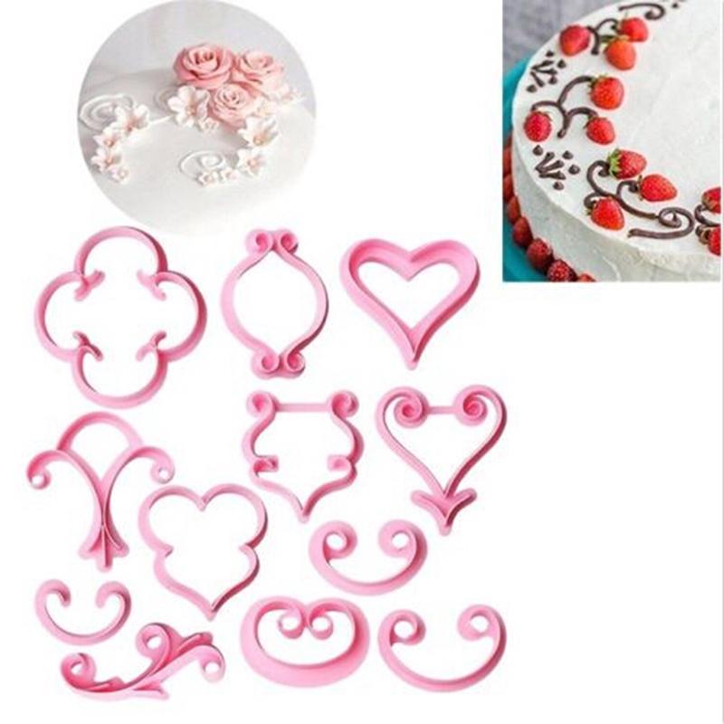 12Pcs Flower Rose Cake Decorating Fondant Icing Cutter Mold Sugarcraft ...