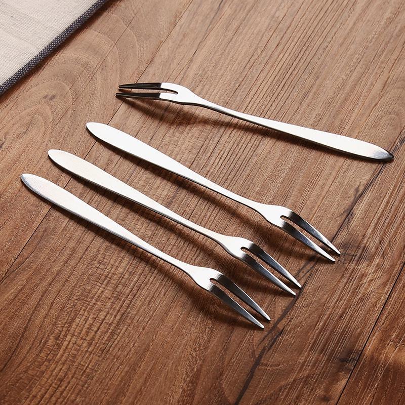 Buy Creative Stainless Steel Double-toothed Fruit Dessert Fork One Fork ...