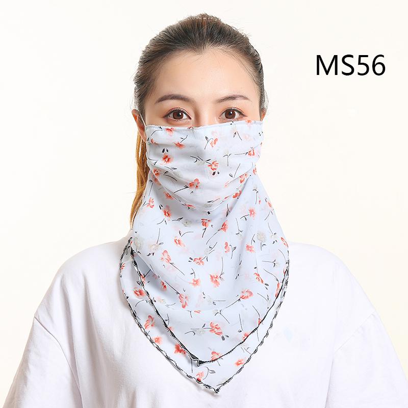 Women Chiffon Neck Scarf Face Mask Cover Sunscreen Scarves Wraps ...