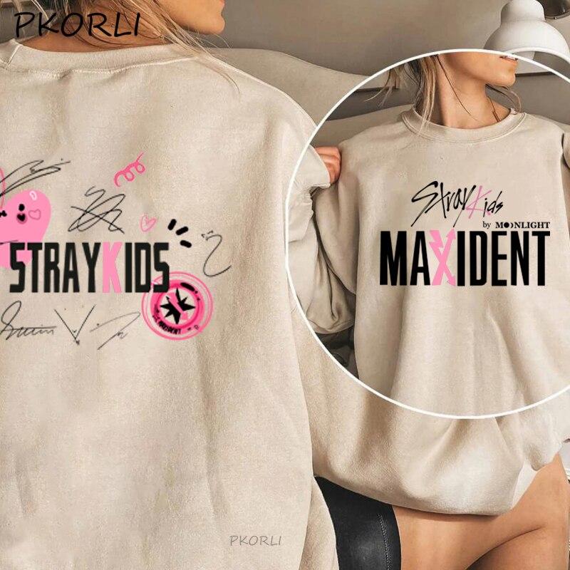 Buy Stray Kids Two Sides Crewneck Sweatshirt Women Pullover Maxident ...