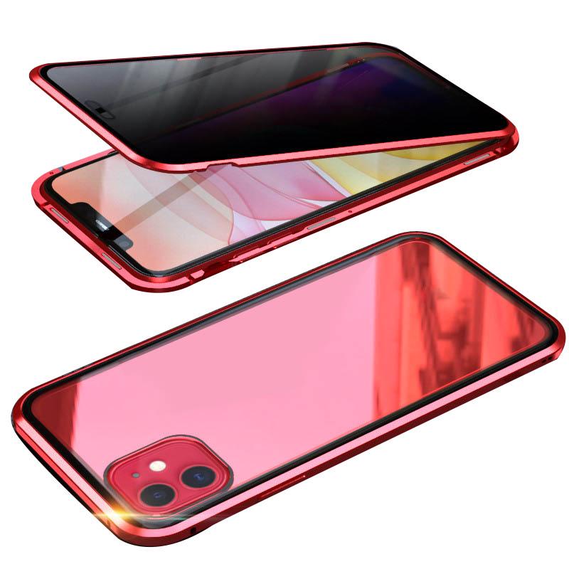 Privacy Magnetic Glass Phone Case Anti Peep Screen Protector for iPhone ...