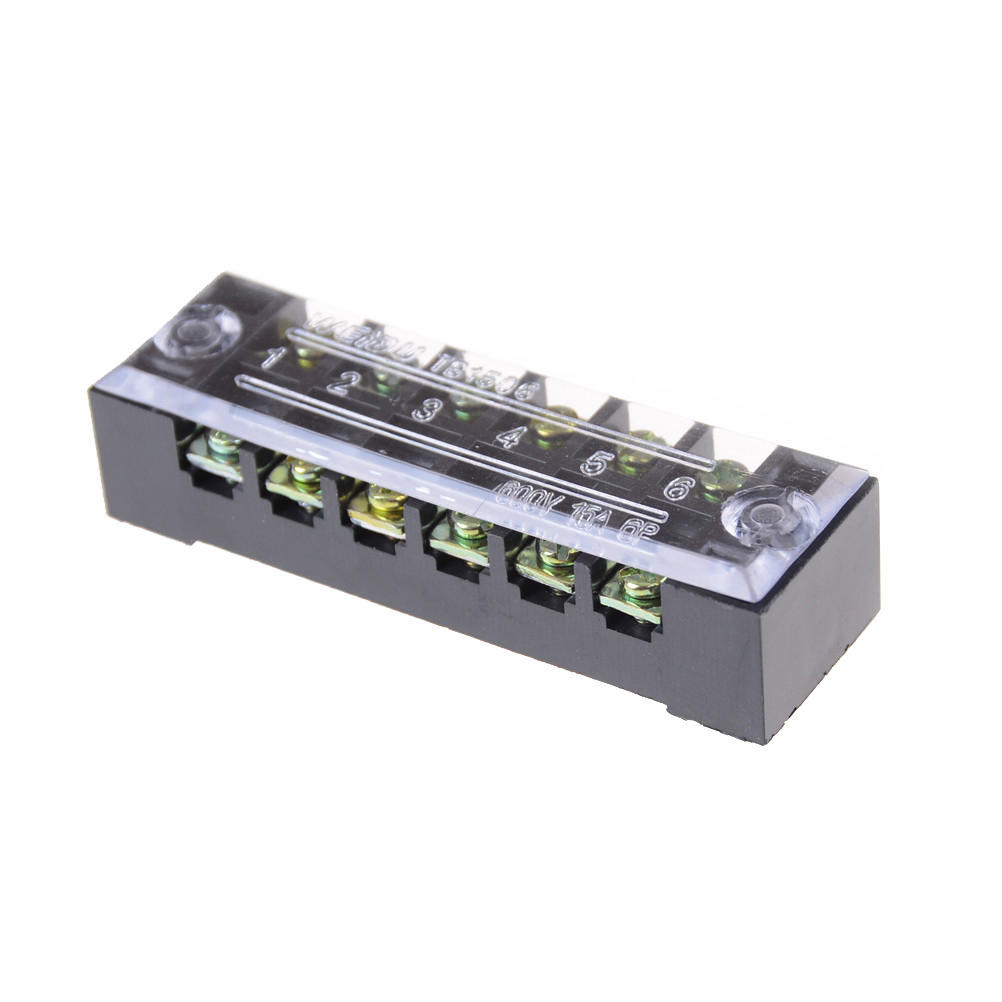 Buy 3Pcs TB-1506 6 Positions Dual Rows Covered Screw Terminal Block ...